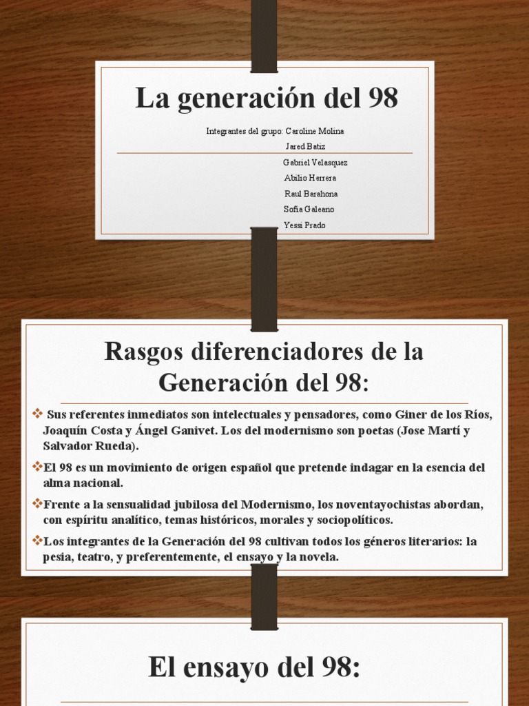 La Generacion Del 98 | PDF | Novelas | Don Quijote