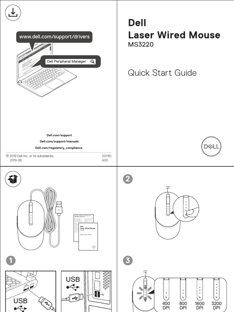Dell Laser Wired Mouse: Quick Start Guide | PDF