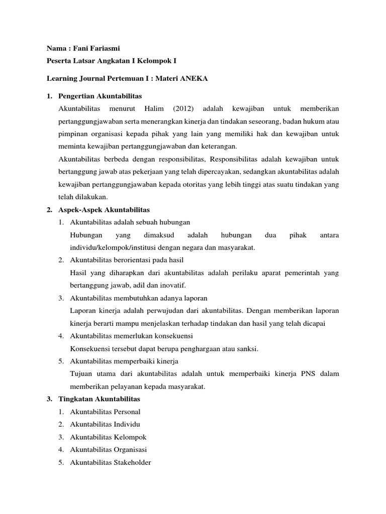 Tugas Learning Journal | PDF