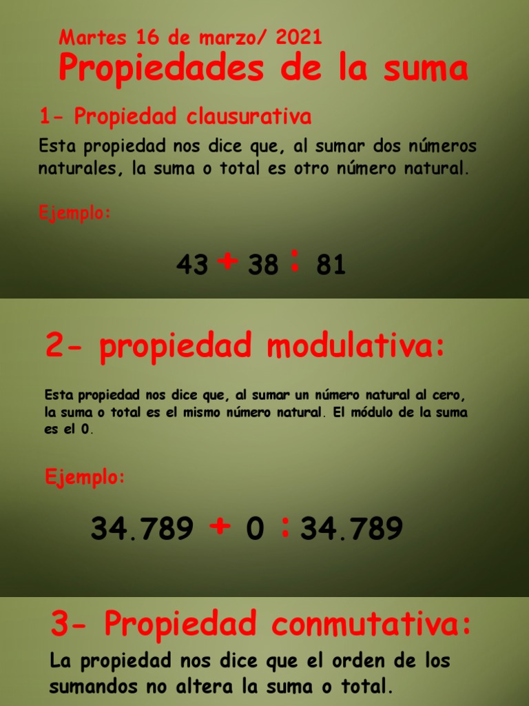 Propiedades de La Suma | PDF