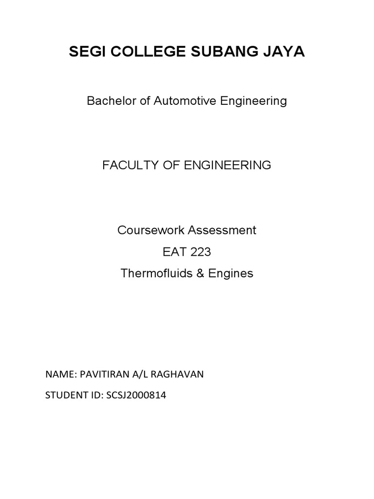 Automotive Engineering Coursework | PDF