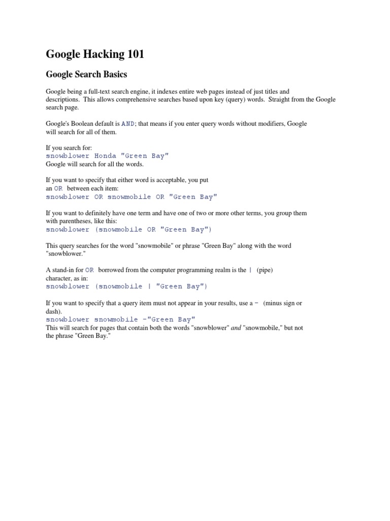 Google Hacking | PDF