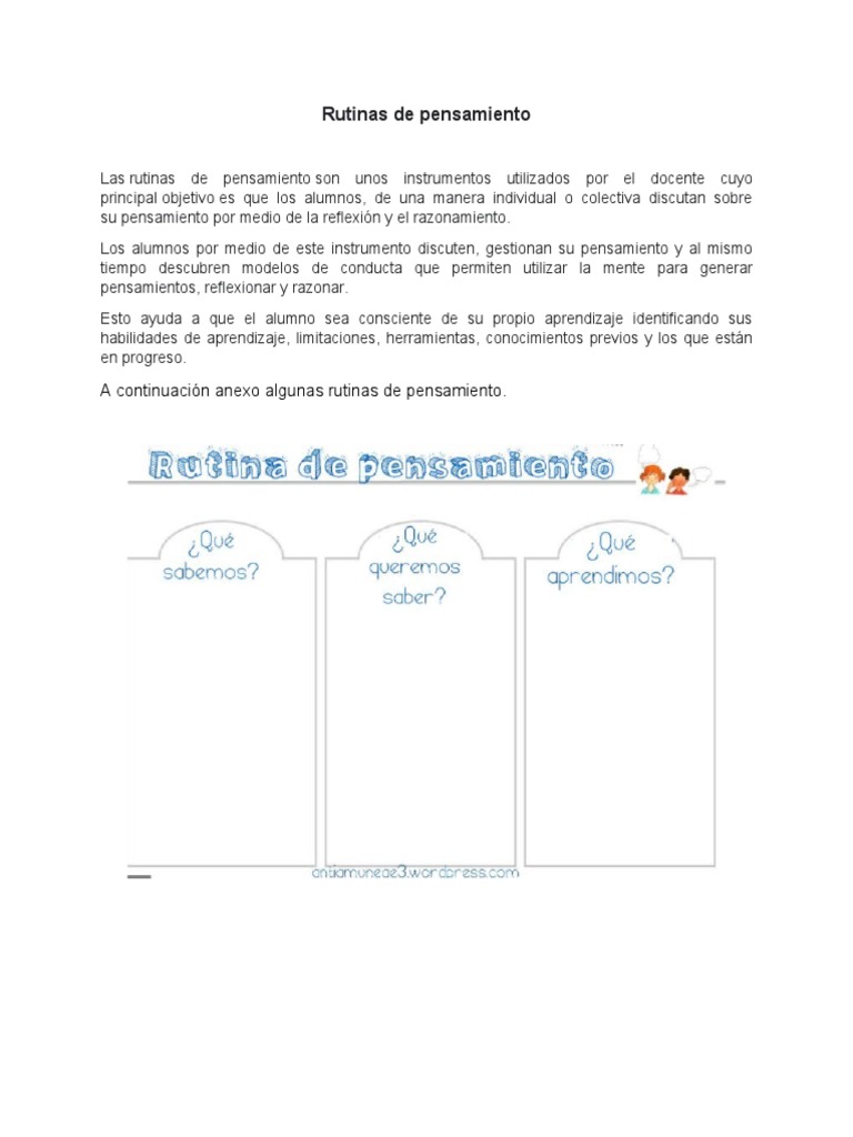 Rutinas de Pensamiento | PDF | Crecimiento personal y profesional ...