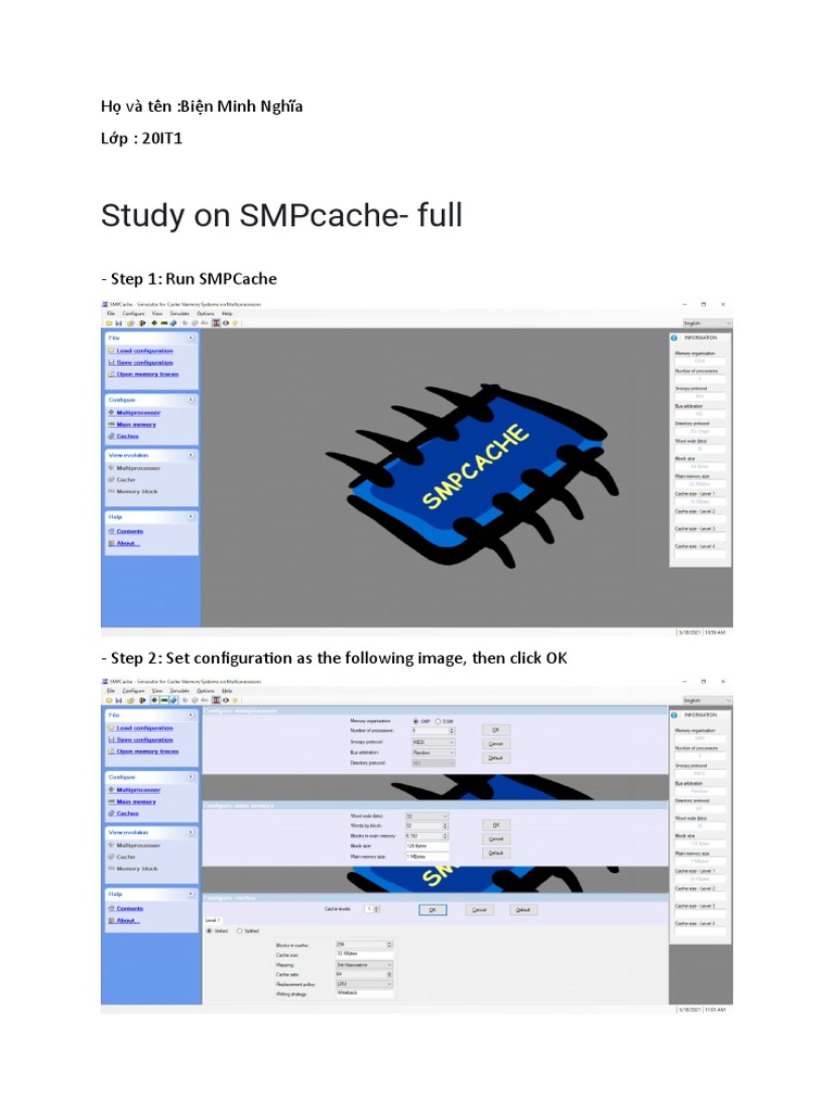 Study On Smpcache-Full: Họ Và Tên:Biện Minh Nghĩa Lớp: 20It1 | PDF