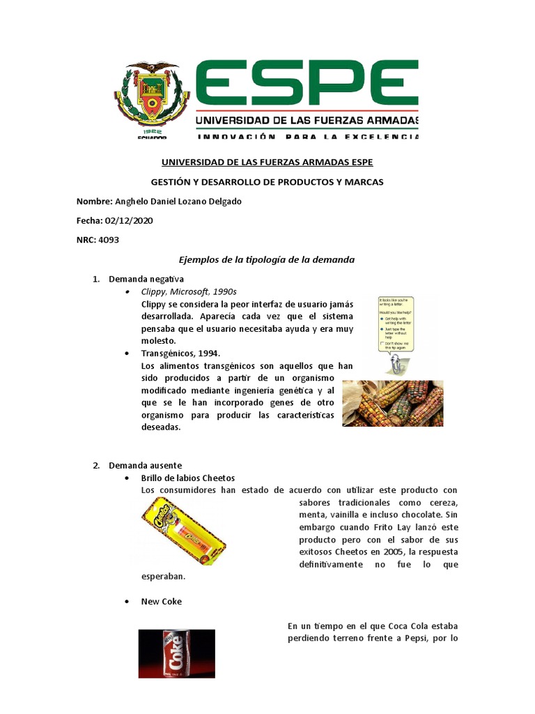 Tipos de Demanda Con Ejemplos | PDF | Coca Cola | Refresco