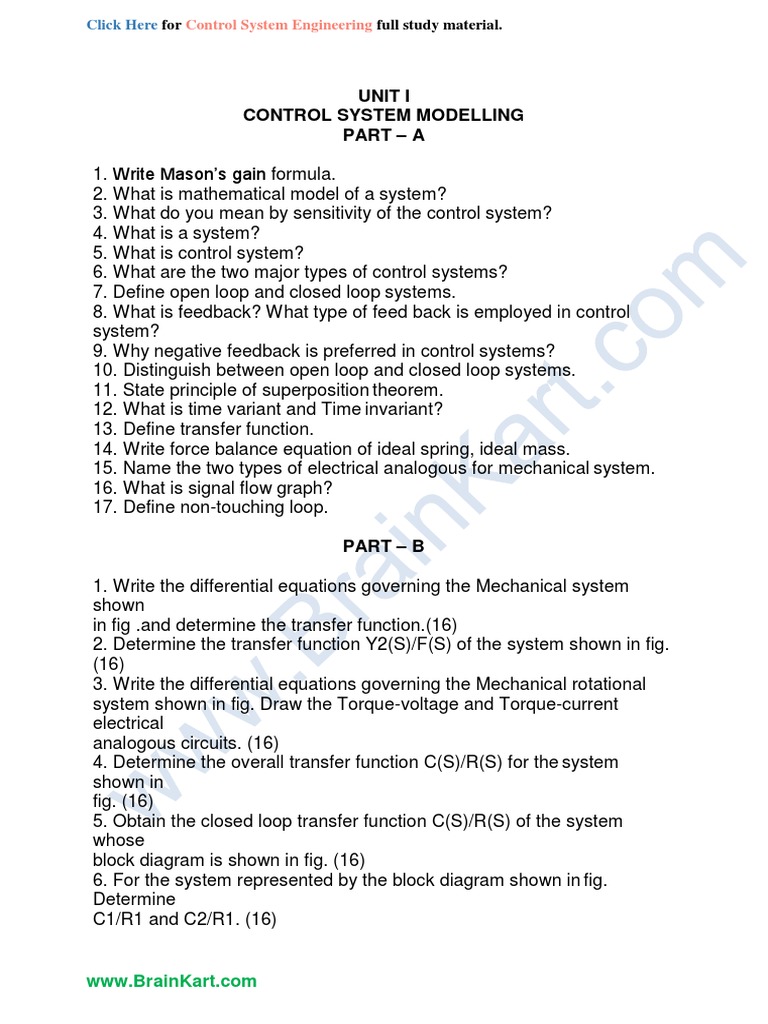 208 - EC8391, EC6405 Control System Engineering - Important Questions ...