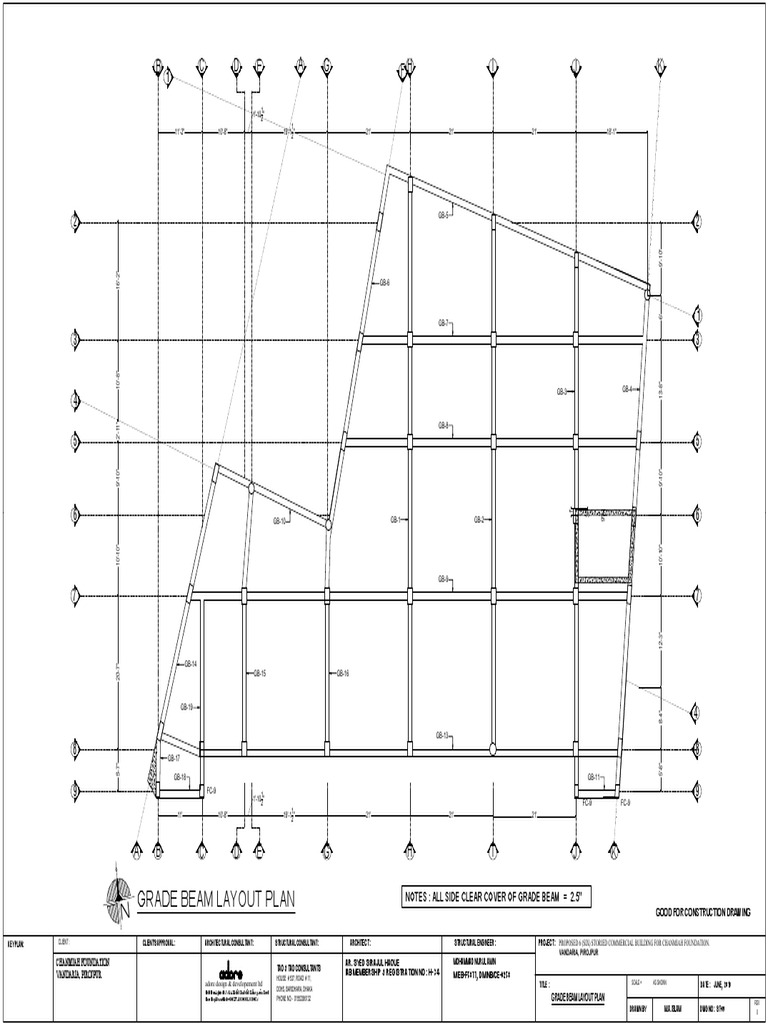 Grade Beam Layout Plan for Construction | PDF | Design | Business