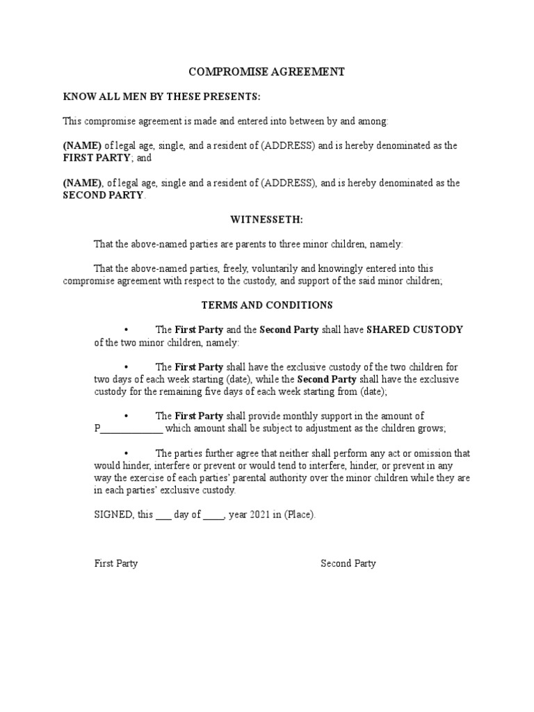 Sample Compromise Agreement | PDF | Law Sample Compromise Agreement | PDF | Law