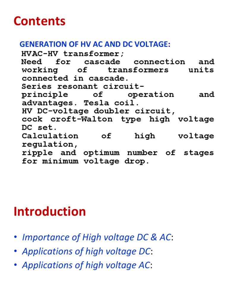 High Voltage AC and DC Generation Techniques | PDF | Transformer | Resonance