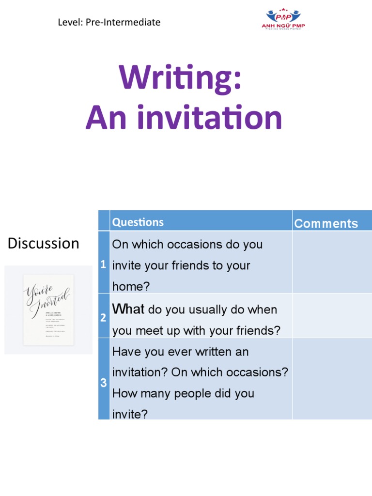 33 - Writing - An Invitation | PDF