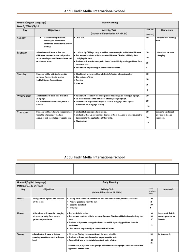 Lesson Plan For Grade-8 | PDF | Lesson Plan | Teachers