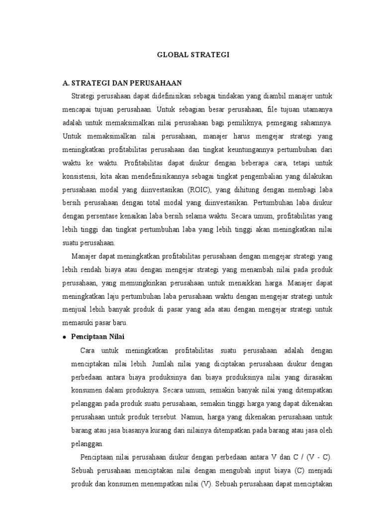 (Kelompok 10) Global Strategy | PDF