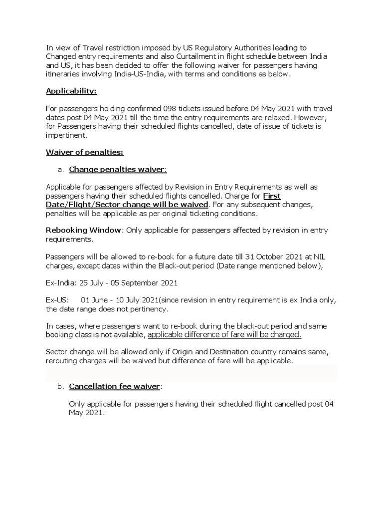 US Waiver Updated | PDF