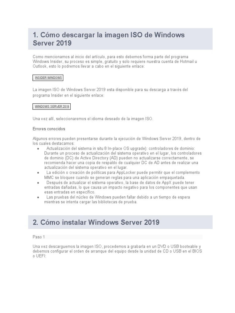 Server 2019 | PDF | Microsoft Windows | Ventana (informática)