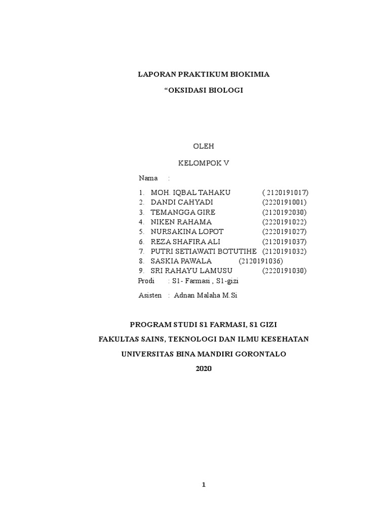 Laporan Praktikum Biokimia | PDF