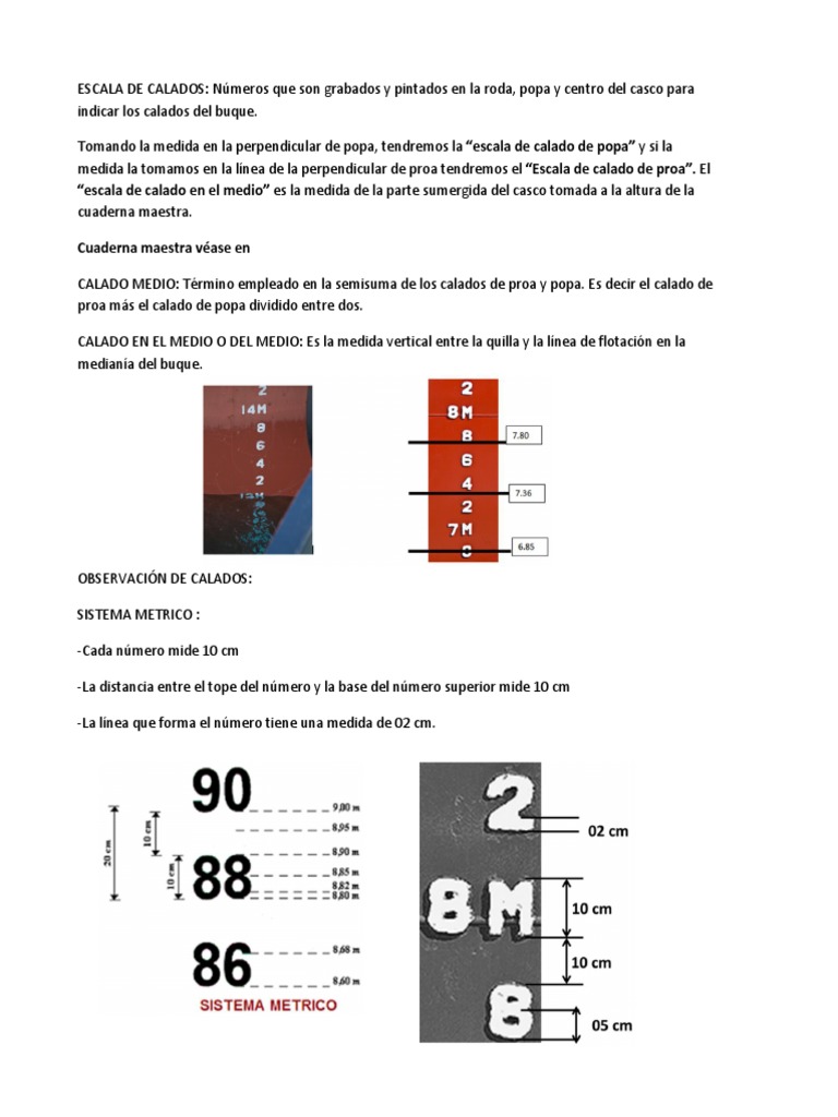 Escalas Y Tipos De Calados En Barcos Pdf Arquitectura Naval