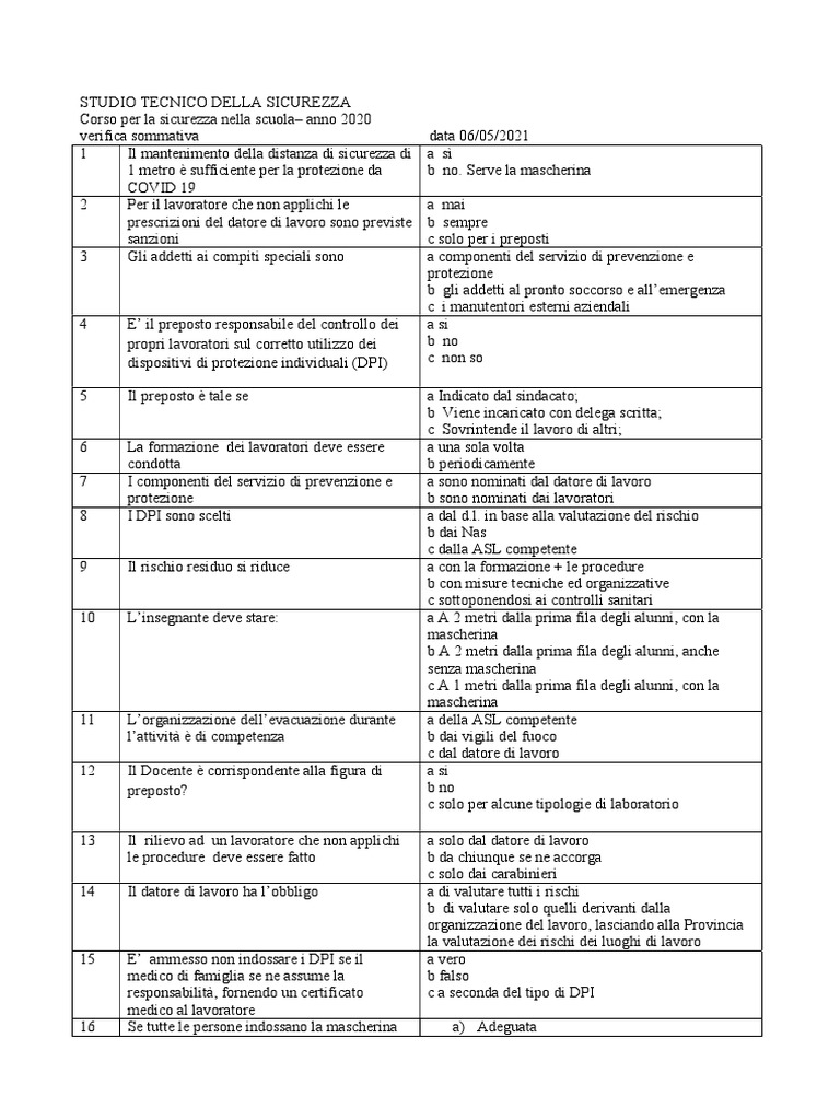 Questionario Alunni | PDF