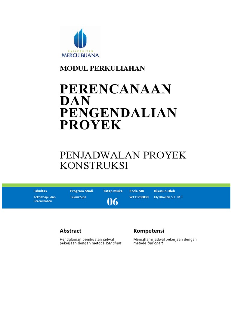 Modul Perencanaan Dan Pengendalian Proyek (TM6) | PDF | Seni