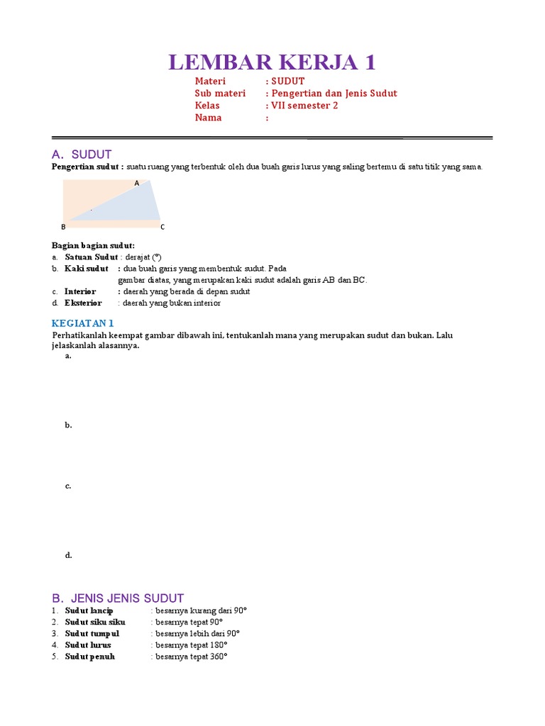Form 10 - LKPD Sudut | PDF