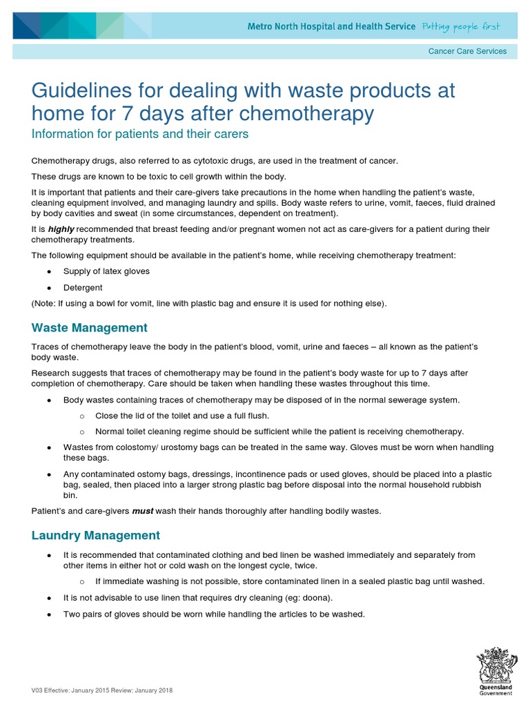 Chemotherapy Waste Disposal Guidelines | PDF | Chemotherapy | Caregiver