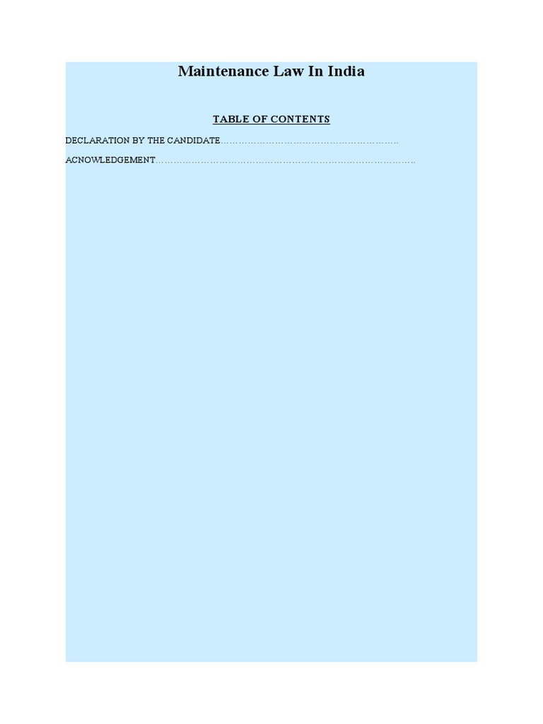 Maintenance Law in India | PDF | Marriage | Divorce