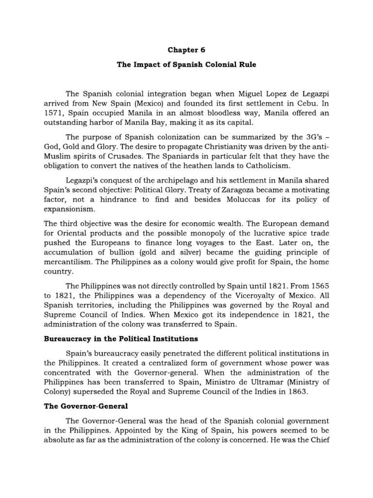 Chapter 6 The Impact of Spanish Colonial Rule | PDF
