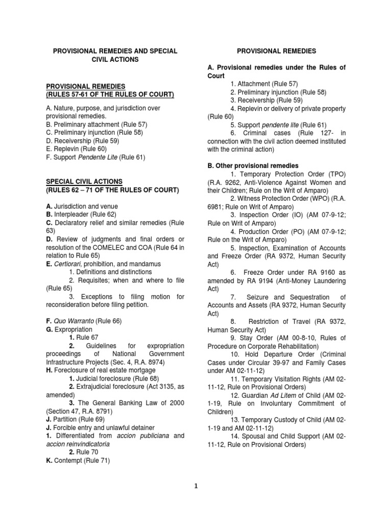 Understanding Provisional Remedies | PDF | Legal Remedy | Injunction