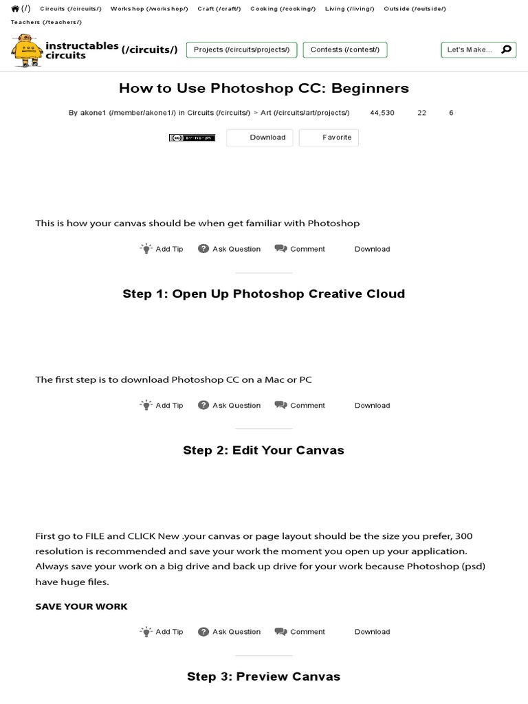 How To Use Photoshop CC - Beginners - 11 Steps - Instructables | PDF ...