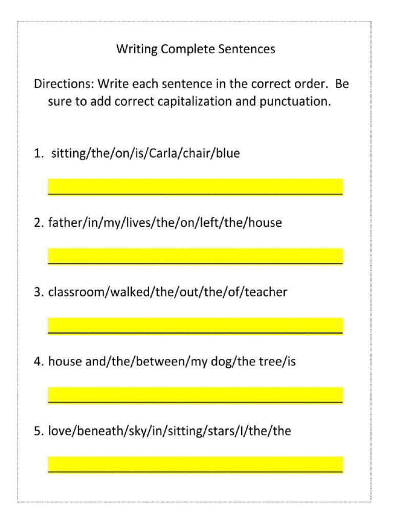 Jumbled Sentences Worksheet | PDF