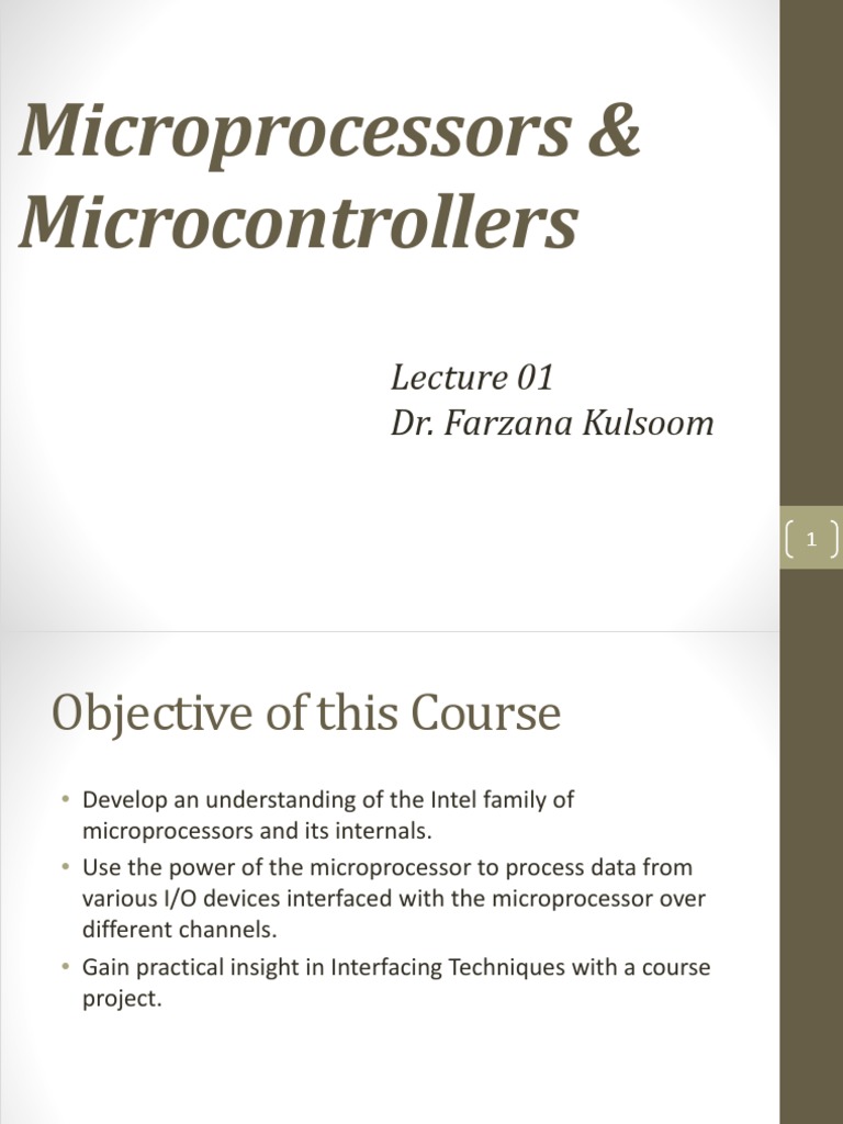 Microprocessors & Microcontrollers: Dr. Farzana Kulsoom | PDF | Central Processing Unit | Binary ...