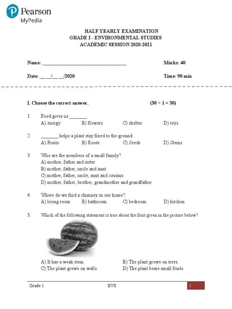 Understanding Our Environment: A Half-Yearly Examination on ...