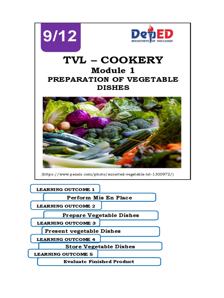 TLE TVL HE Cookery 9 12 - Module 1 | PDF | Stir Frying | Cooking