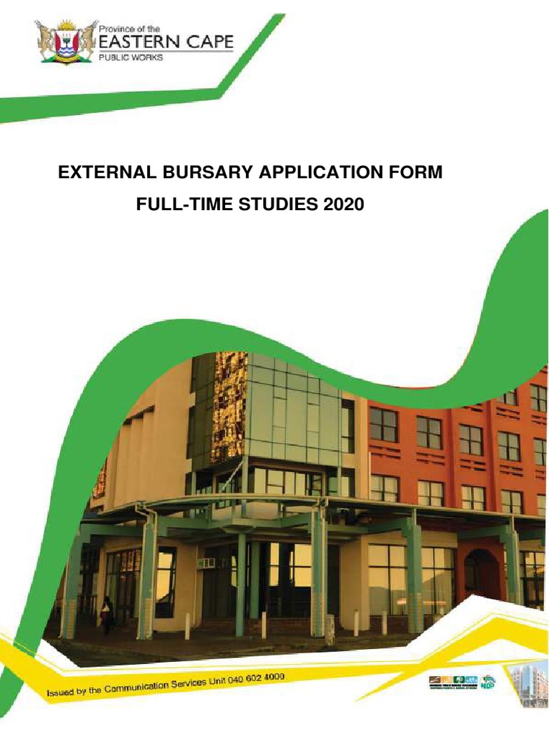 External Bursary Application Form Full-Time Studies 2020 | PDF ...