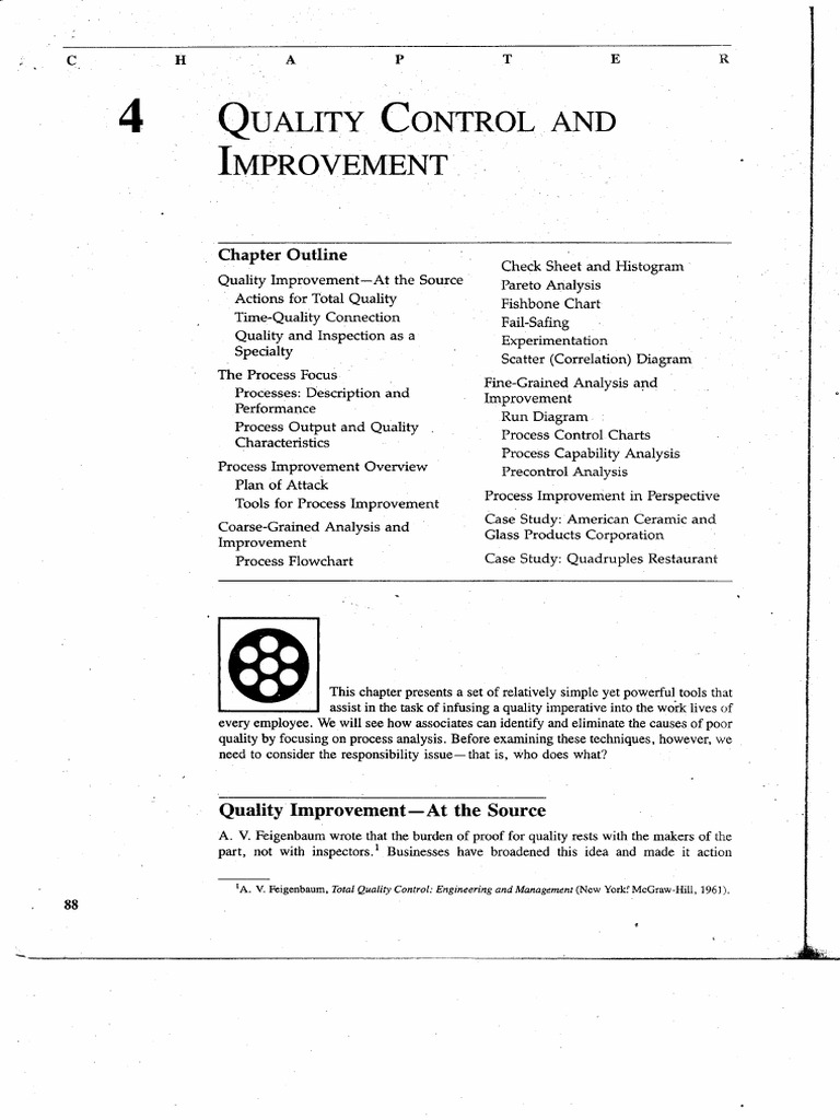 Quality Control and Improvement | PDF
