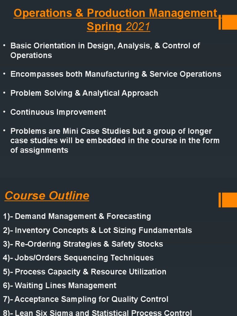 Operations & Production Management Spring 2021 | PDF | Six Sigma | Operations Management