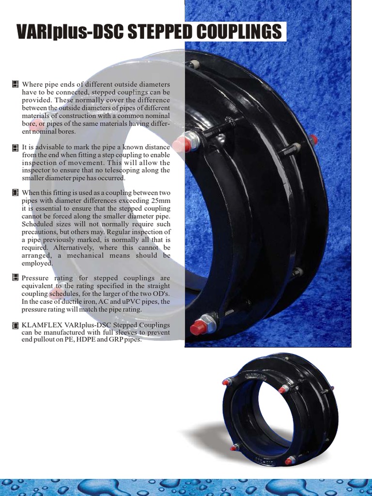 KLAMFLEX Stepped - Couplings | PDF | Pipe (Fluid Conveyance) | Gas ...