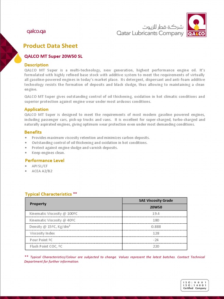 QALCO MT Super 20W50 SL | PDF | Home & Garden | Computers