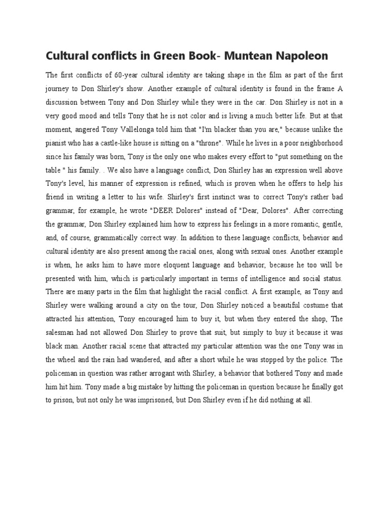 Cultural Conflicts in Green Book | PDF | Art | Mystery, Thriller ...