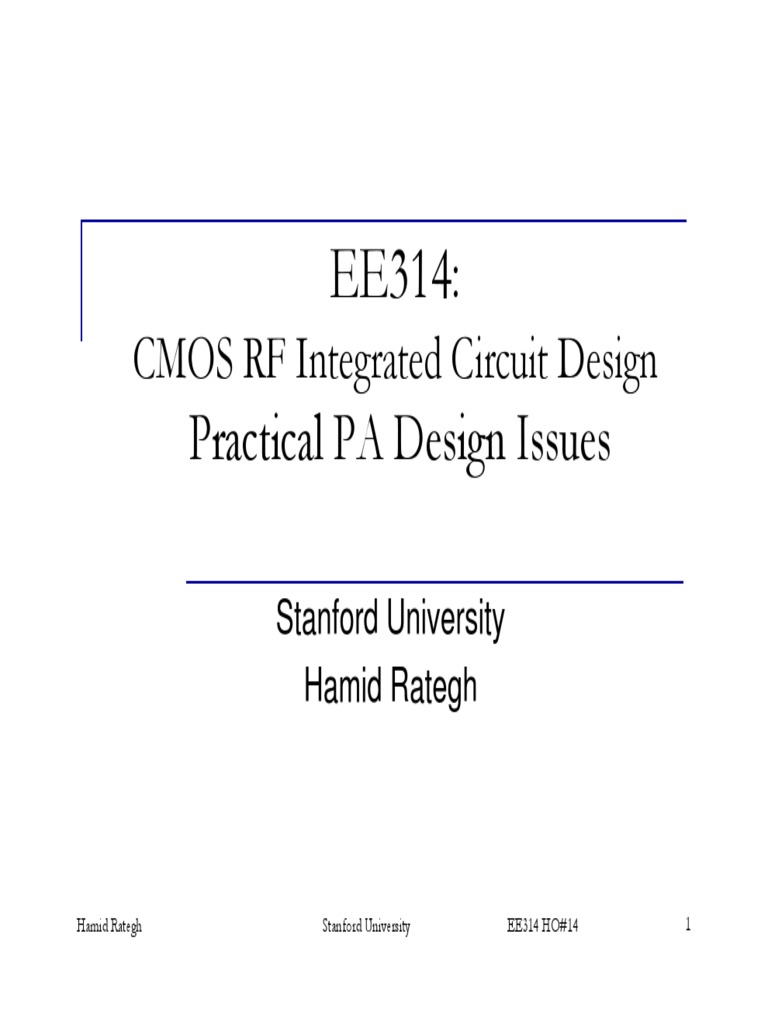 CMOS RF PA Design Stability Issues | PDF | Amplifier ...