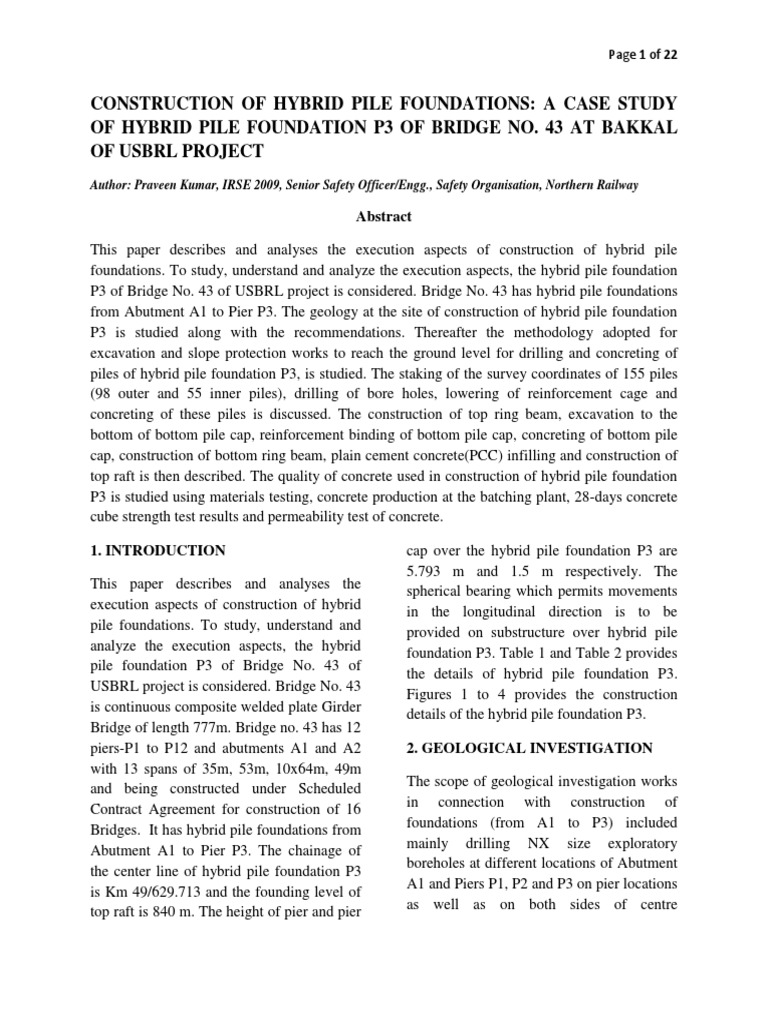 Hybrid Pile Foundations IPWE Seminar | PDF | Deep Foundation ...