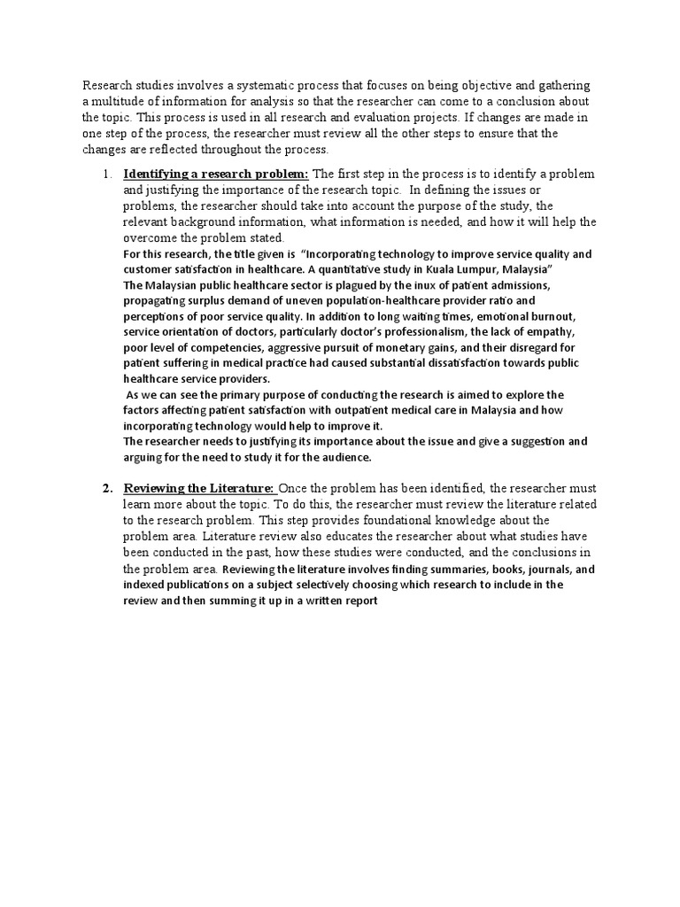 The First Step in The Process Is To Identify A Problem | PDF | Patient ...