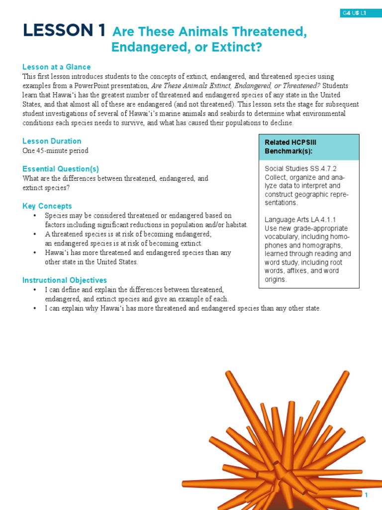 Threatened, Endangered, or Extinct | Download Free PDF | Endangered ...