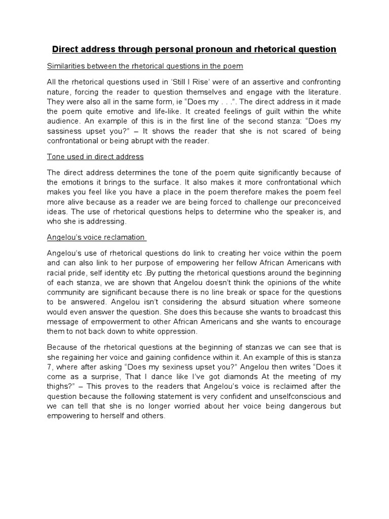 Direct Address | PDF | Poetry | Empowerment