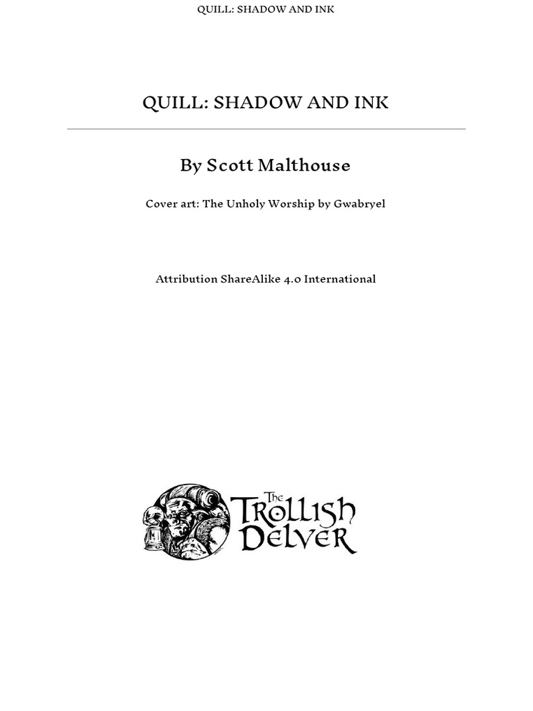 Quill - Shadow and Ink | PDF | H. P. Lovecraft | Books