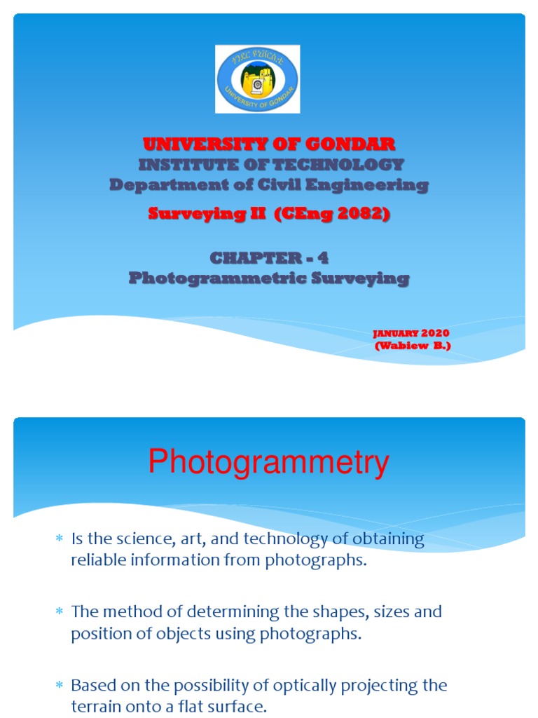 University of Gondar: Institute of Technology Department of Civil ...