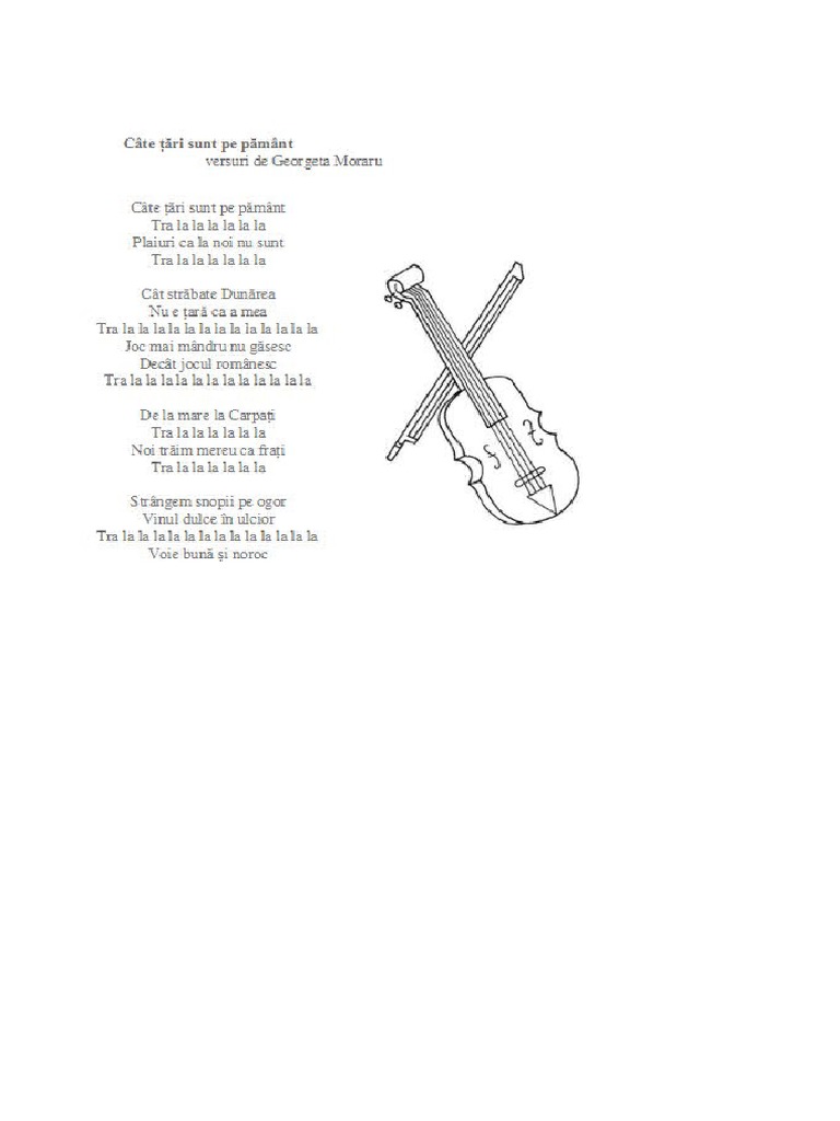 Versuri RAPSODIA ROMANA Cate Tari Sunt Pe Pamant | PDF