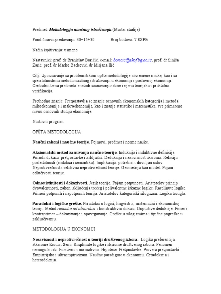 Metodologija BDG 14 | PDF