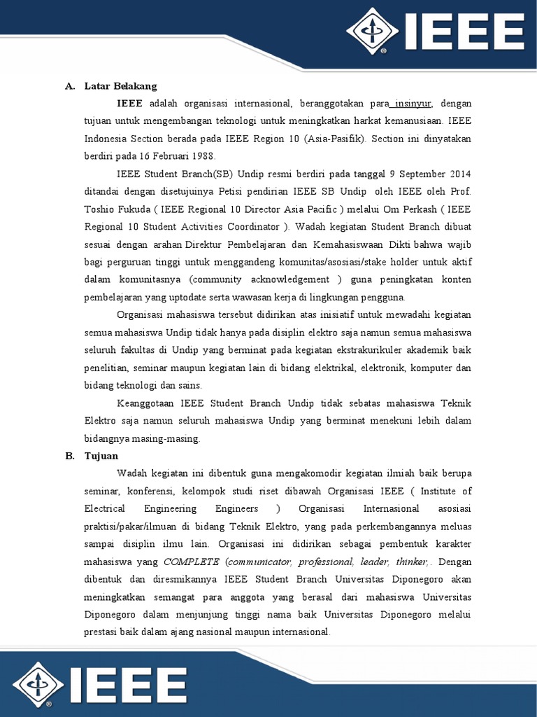 Proposal Bso IEEE SB UNDIP | PDF