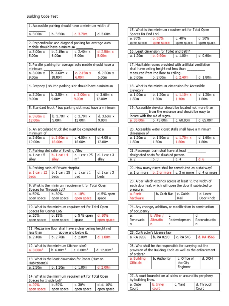 Building Code Compliance Quiz | PDF | Wall | Deep Foundation