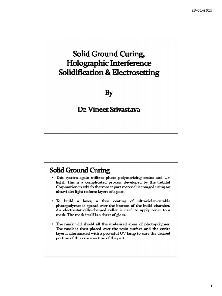 Solid Ground Curing Process Overview | PDF | Ultraviolet | Composite ...